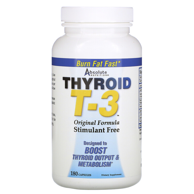 Absolute Nutrition, Thyroid T-3, Original Formula, 180 Capsules - iHerb
