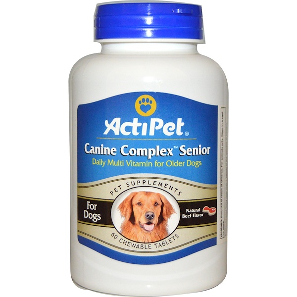Actipet, Canine Complex Senior, For Dogs, Natural Beef Flavor, 60 ...