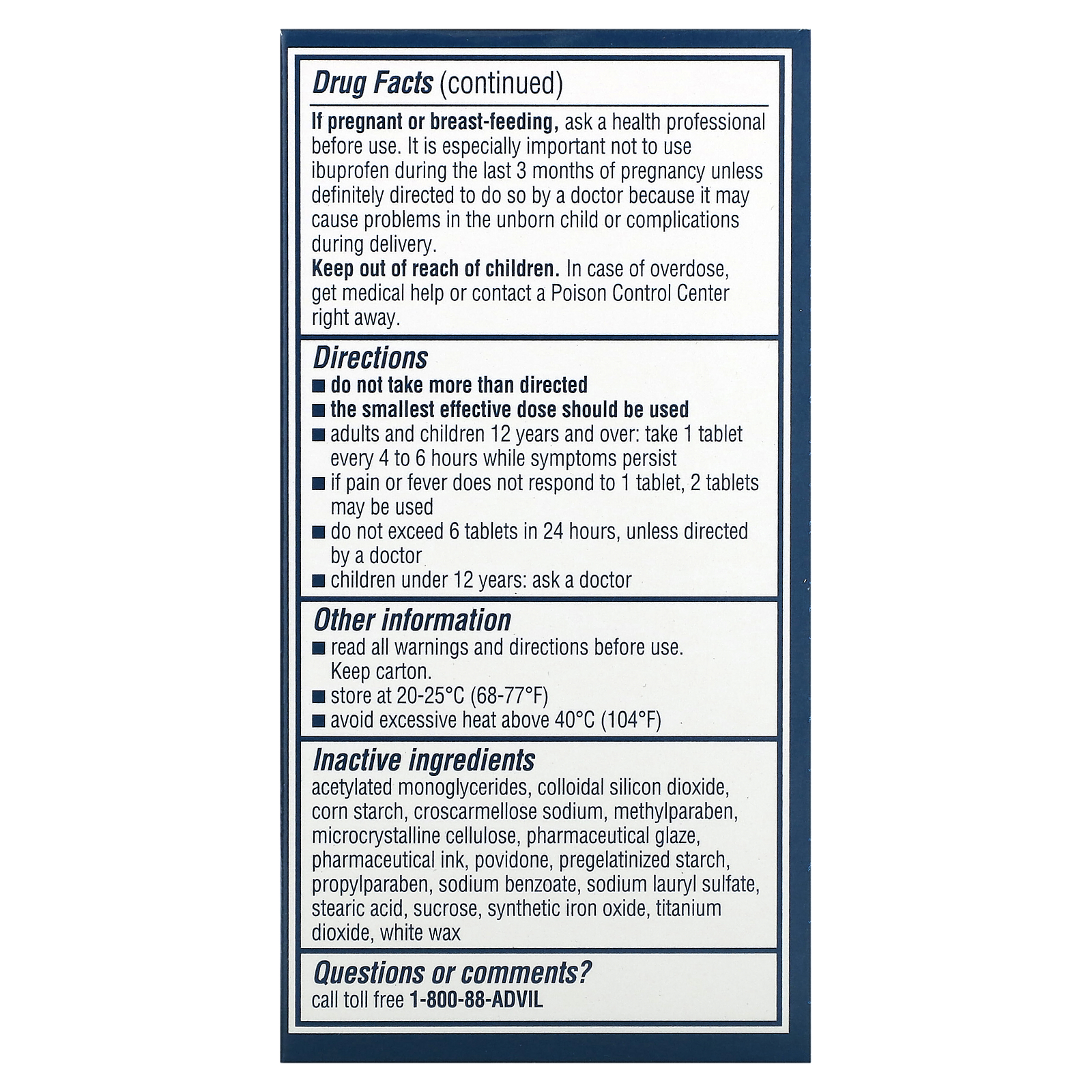 Advil, Ibuprofen Tablets, 200 mg , 100 Coated Tablets