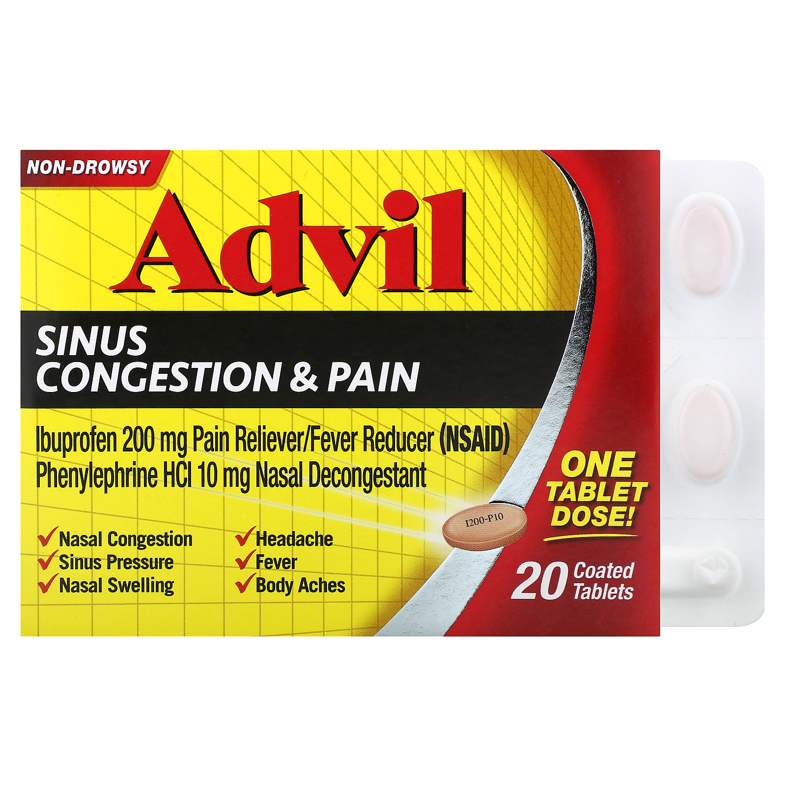 Advil, Congestión y dolor sinusales, No produce somnolencia`` 20 ...