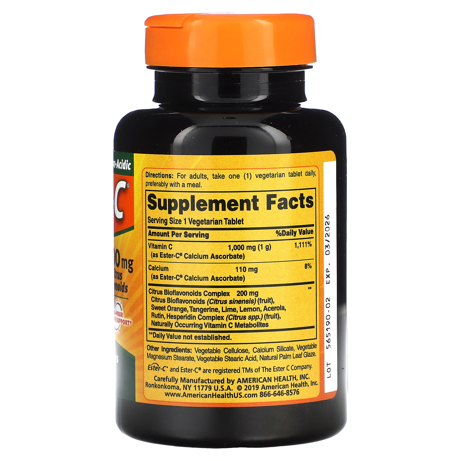 American Health, Ester-C With Citrus Bioflavonoids, 1,000 mg, 90 ...