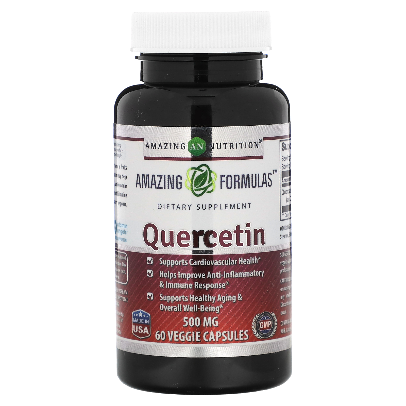 Amazing Nutrition, Quercetina, 500 mg, 60 Cápsulas Vegetais