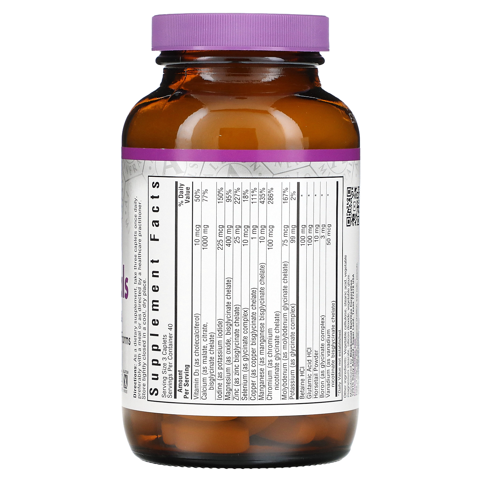 Bluebonnet Nutrition, Chelated Multiminerals, 철분 무함유, 120정