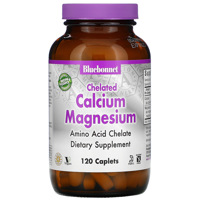 Bluebonnet Nutrition, Chelated Calcium Magnesium, 120 Caplets - iHerb