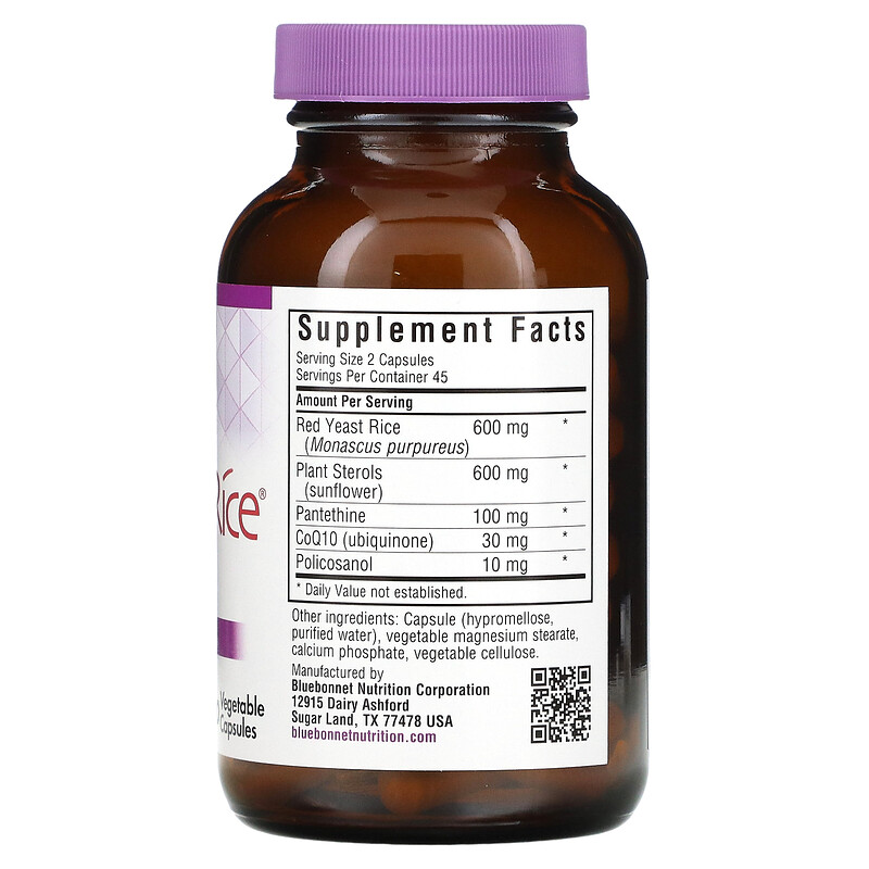 Bluebonnet Nutrition, CholesteRice, 90 Vegetable Capsules Bluebonnet Nutrition, CholesteRice, 90 Vegetable Capsules