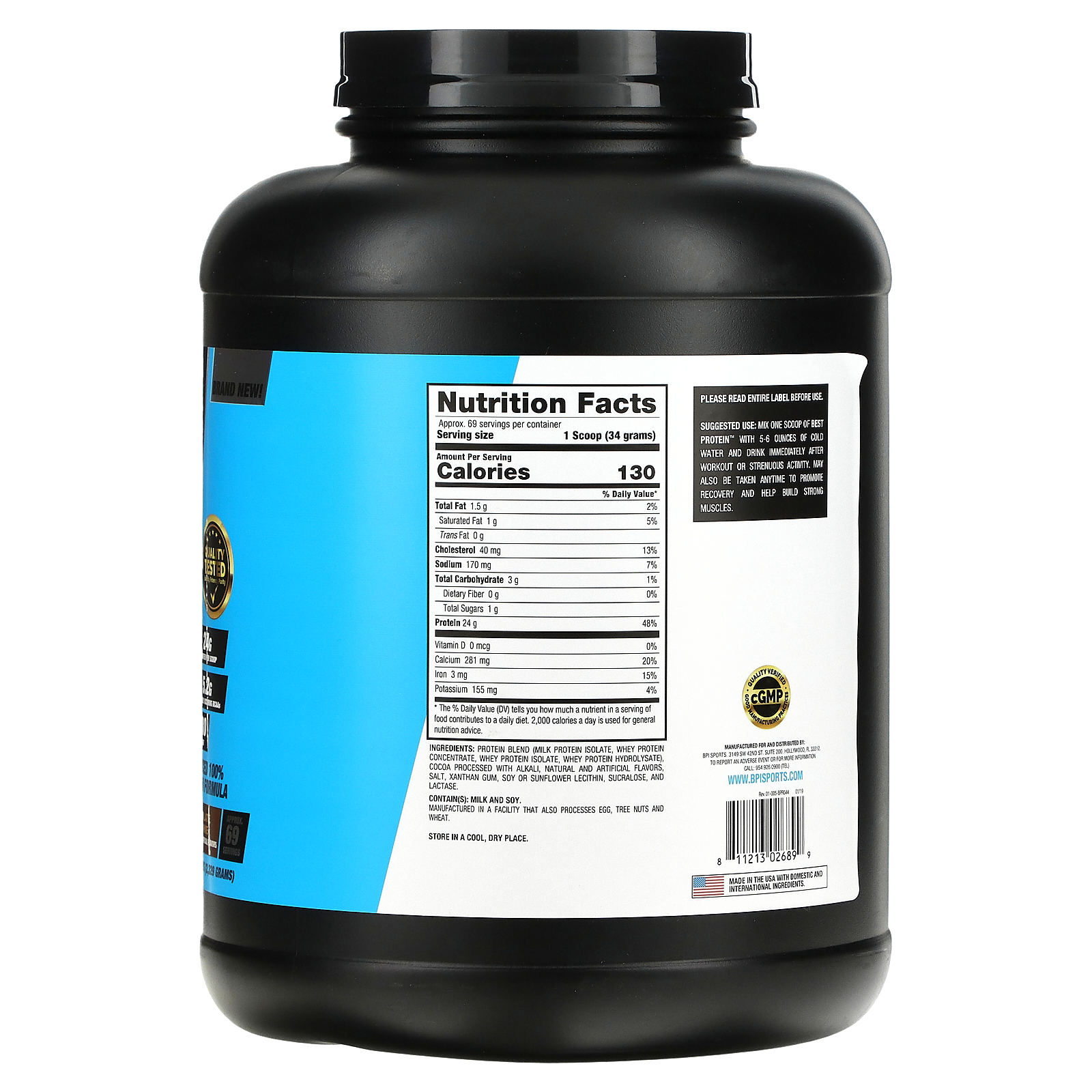 BPI Sports, Best Protein, Advanced 100% Protein Formula, Chocolate ...
