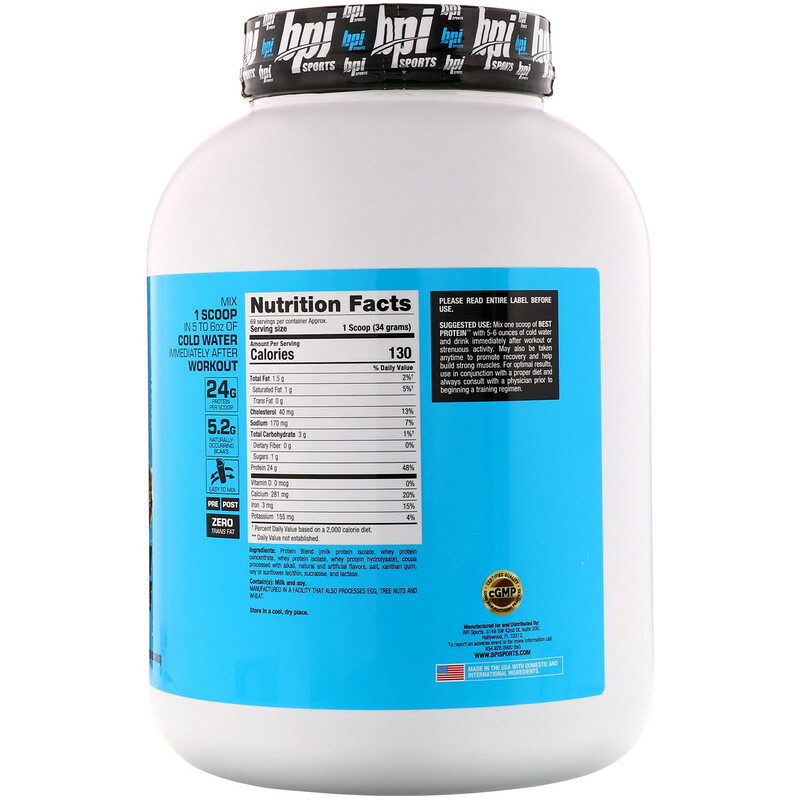 BPI Sports, Best Protein, Advanced 100% Protein Formula, Chocolate ...