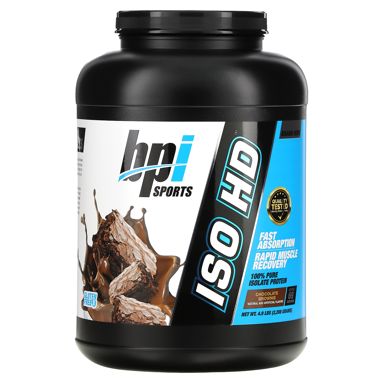BPI Sports, ISO HD, 100% Pure Isolate Protein, Chocolate Brownie, 4.9 ...