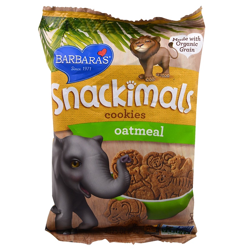 Barbara's Bakery, Snackimals, Animal Cookies, Oatmeal, 2.125 oz (60 g ...