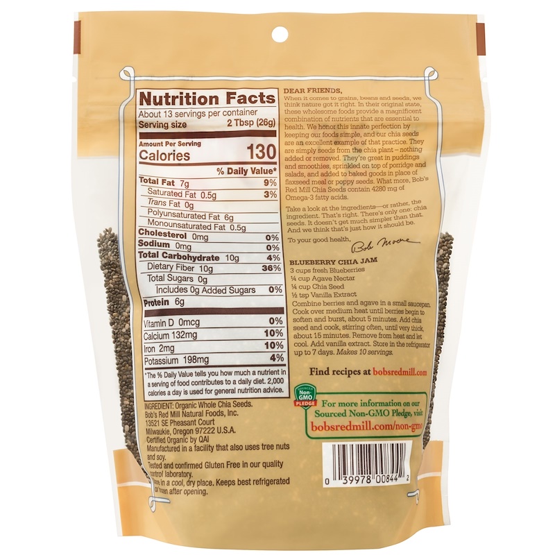 Bob's Red Mill, Organic Whole Chia Seeds, 12 oz (340 g) - iHerb