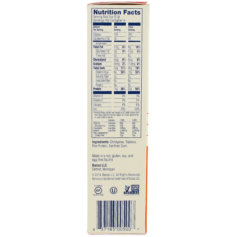 Banza, Penne Chickpeas, Pasta, 8 oz (227 g) - iHerb