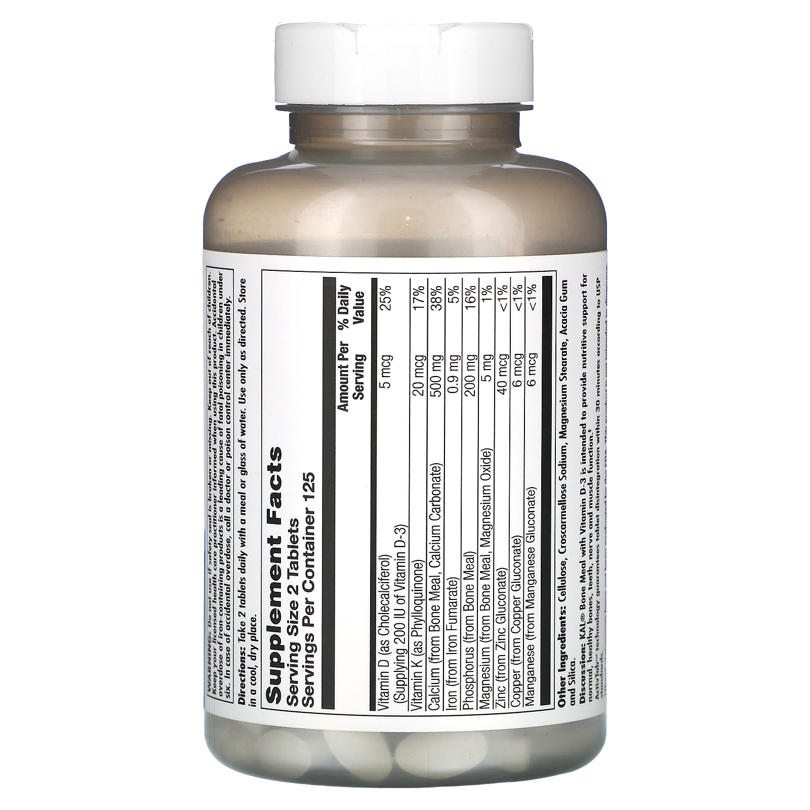 KAL, Bone Meal, 250 Tablets