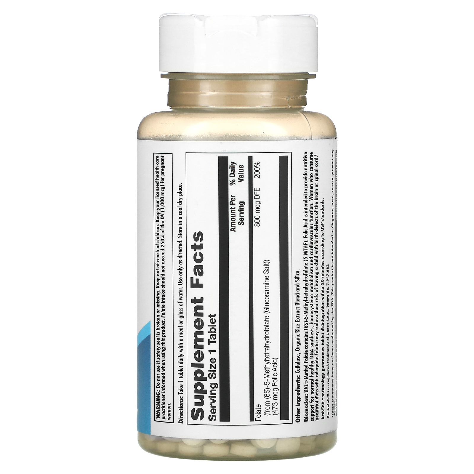 KAL, Methyl Folate, 800 mcg DFE, 90 Tablets (Discontinued Item)