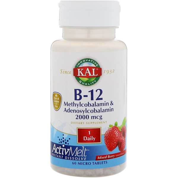 KAL, B-12 Metilcobalamina e Adenosilcobalamina, Mistura de Frutos ...