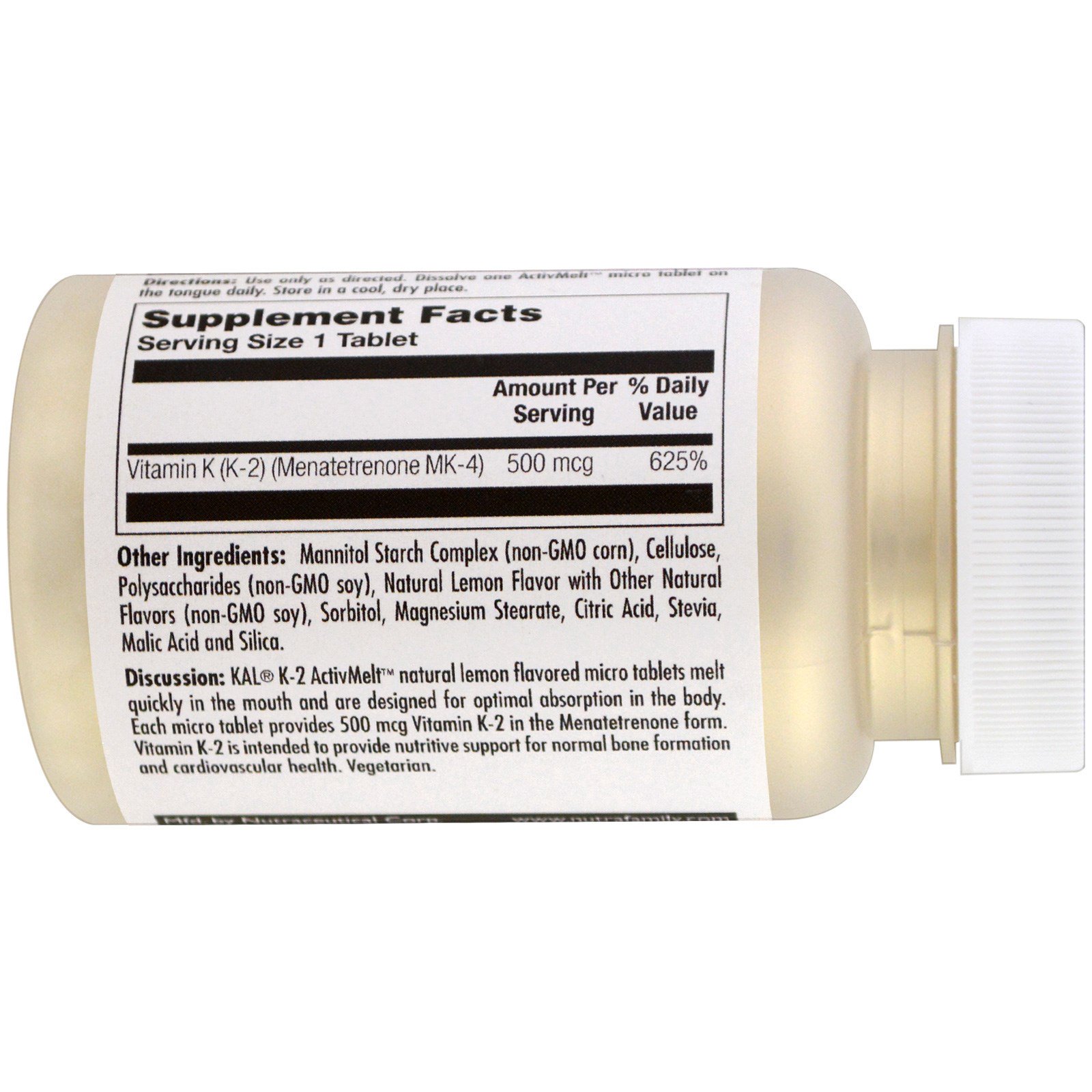 KAL, K-2, Lemon, 500 mcg, 100 Micro Tablets - iHerb