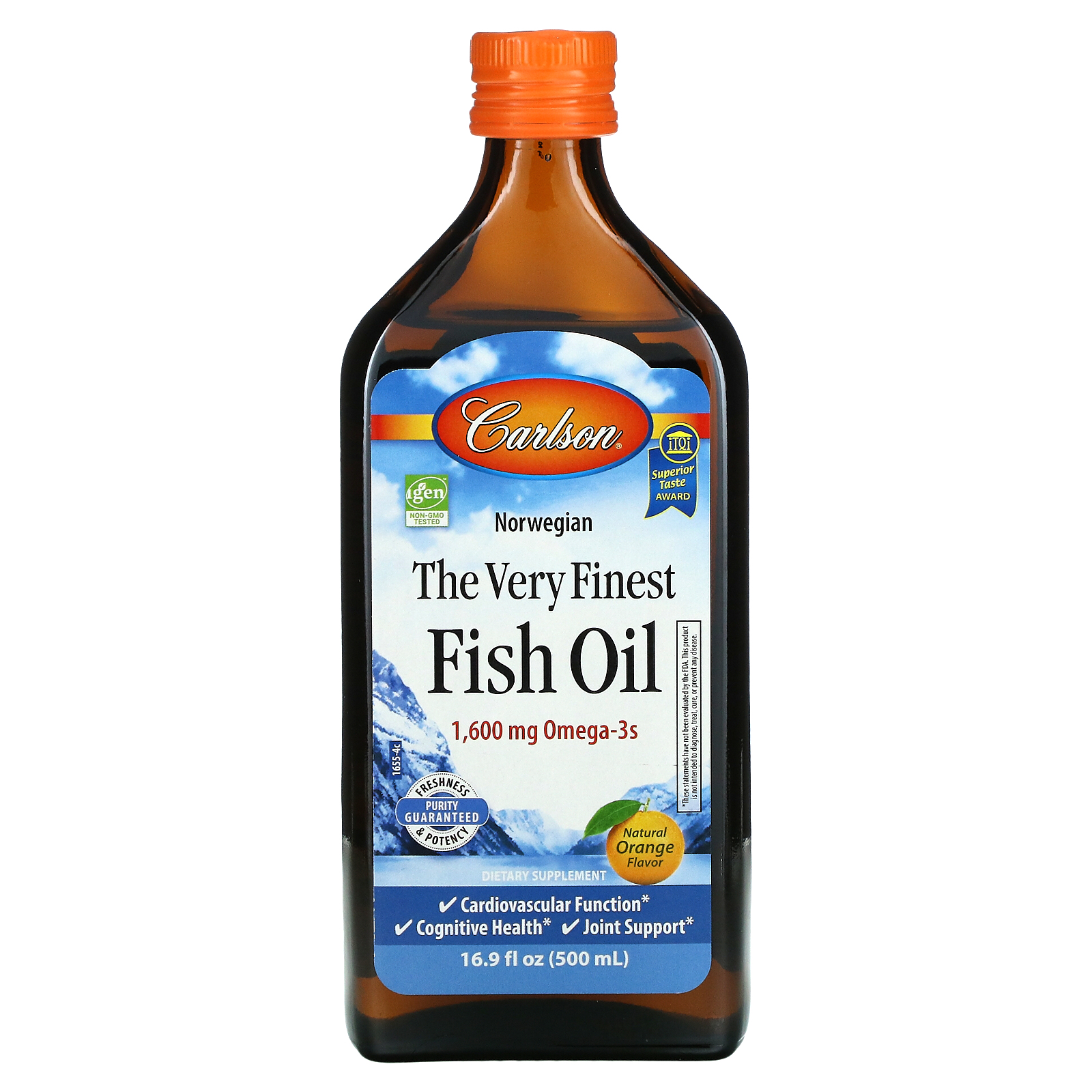 Carlson, Norwegian, The Very Finest Fish Oil, Natural Orange , 1,600 mg ...