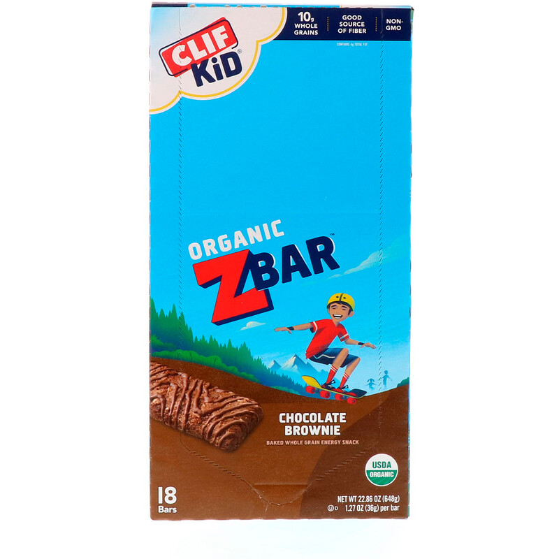 Clif Bar, Clif Kid, Organic Z Bar, Chocolate Brownie, 18 Bars, 1.27 oz ...