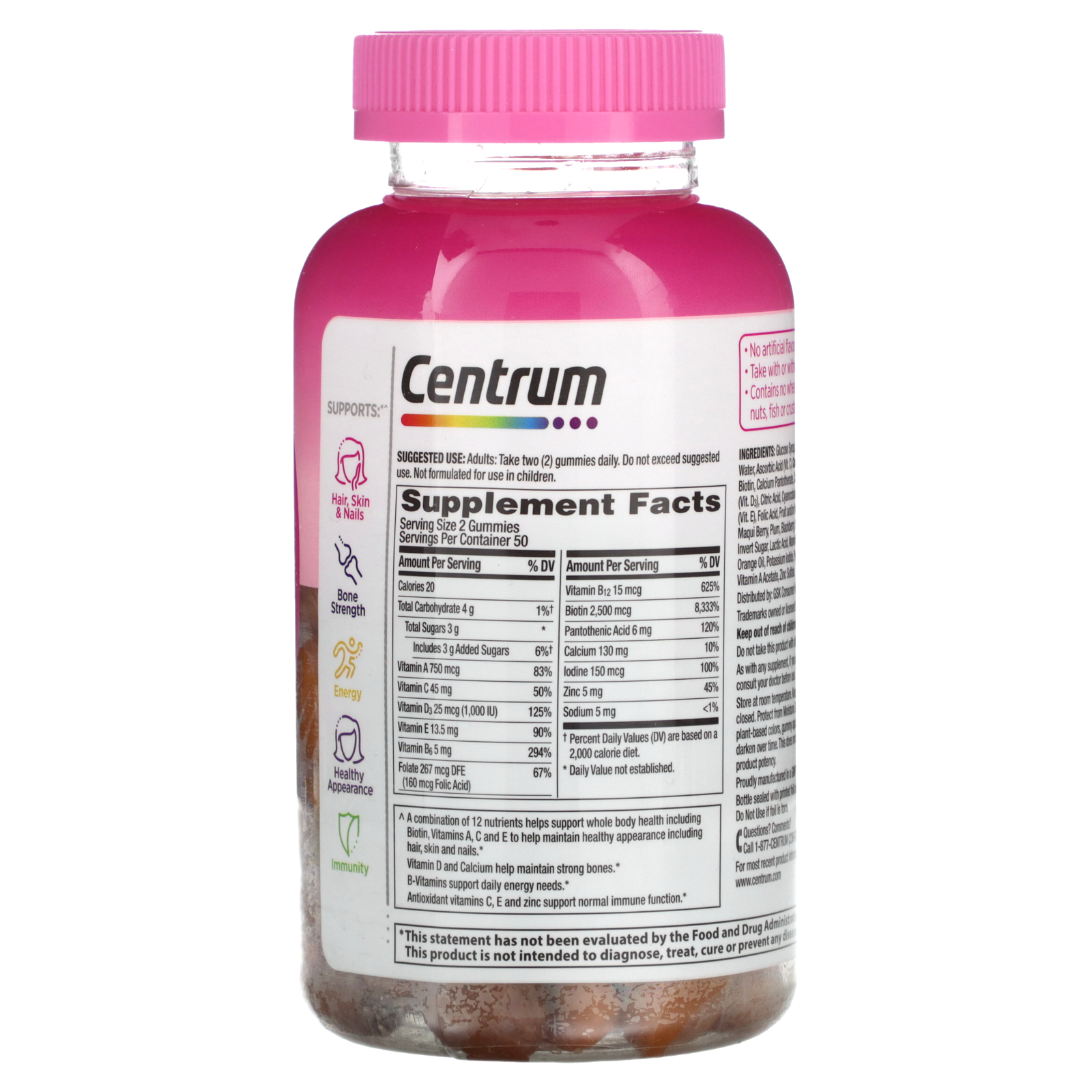 Centrum, Multi + Beauty Multigummies, Natural Cherry, Berry & Orange ...