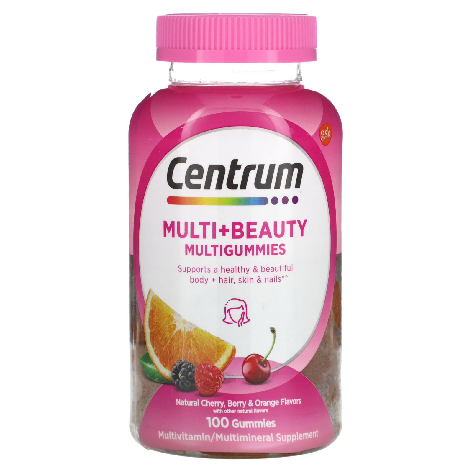 Centrum, Multi + Beauty Multigummies, Natural Cherry, Berry & Orange ...