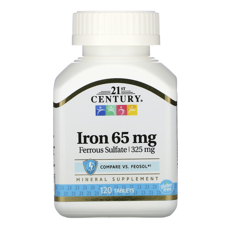 21st Century, Iron, 65 mg, 120 Tablets - iHerb