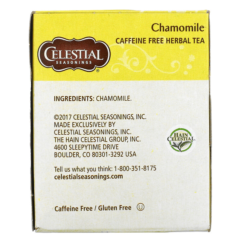 Celestial Seasonings, Herbal Tea, Chamomile, Caffeine Free, 20 Tea Bags ...