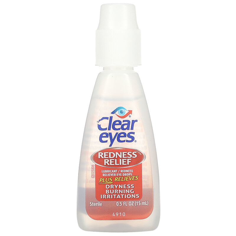 Clear Eyes, Redness Relief, Lubricant/Redness Reliever Eye Drops, 0.5 ...