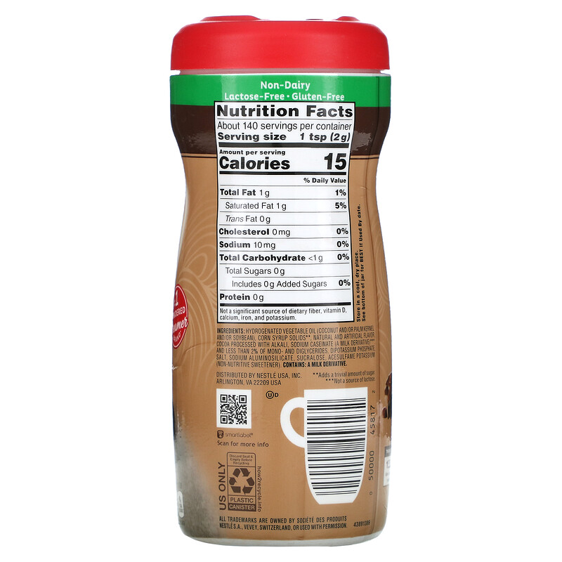Coffee Mate, Powder Coffee Creamer, Sugar Free, Chocolate Creme, 10.2 ...