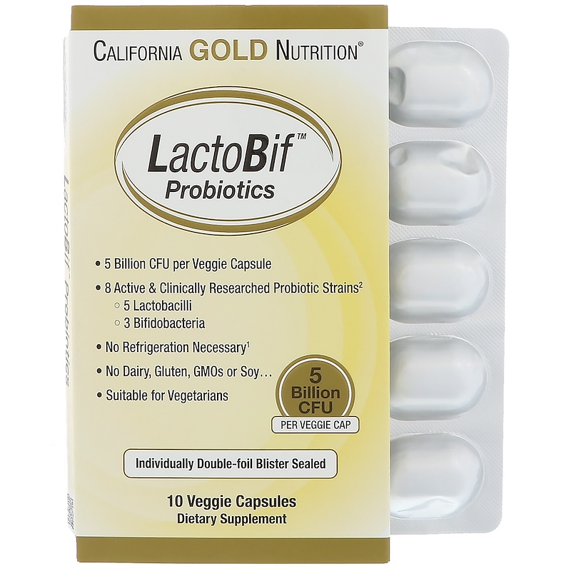 California Gold Nutrition, LactoBif Probiotics, 5 Billion CFU, 10 ...