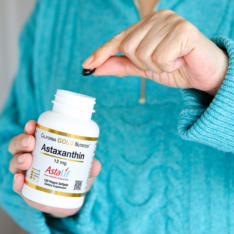 California Gold Nutrition, アスタキサンチン、Astalif（アスタリフ）純アイスランド産、12mg、植物性ソフト ...