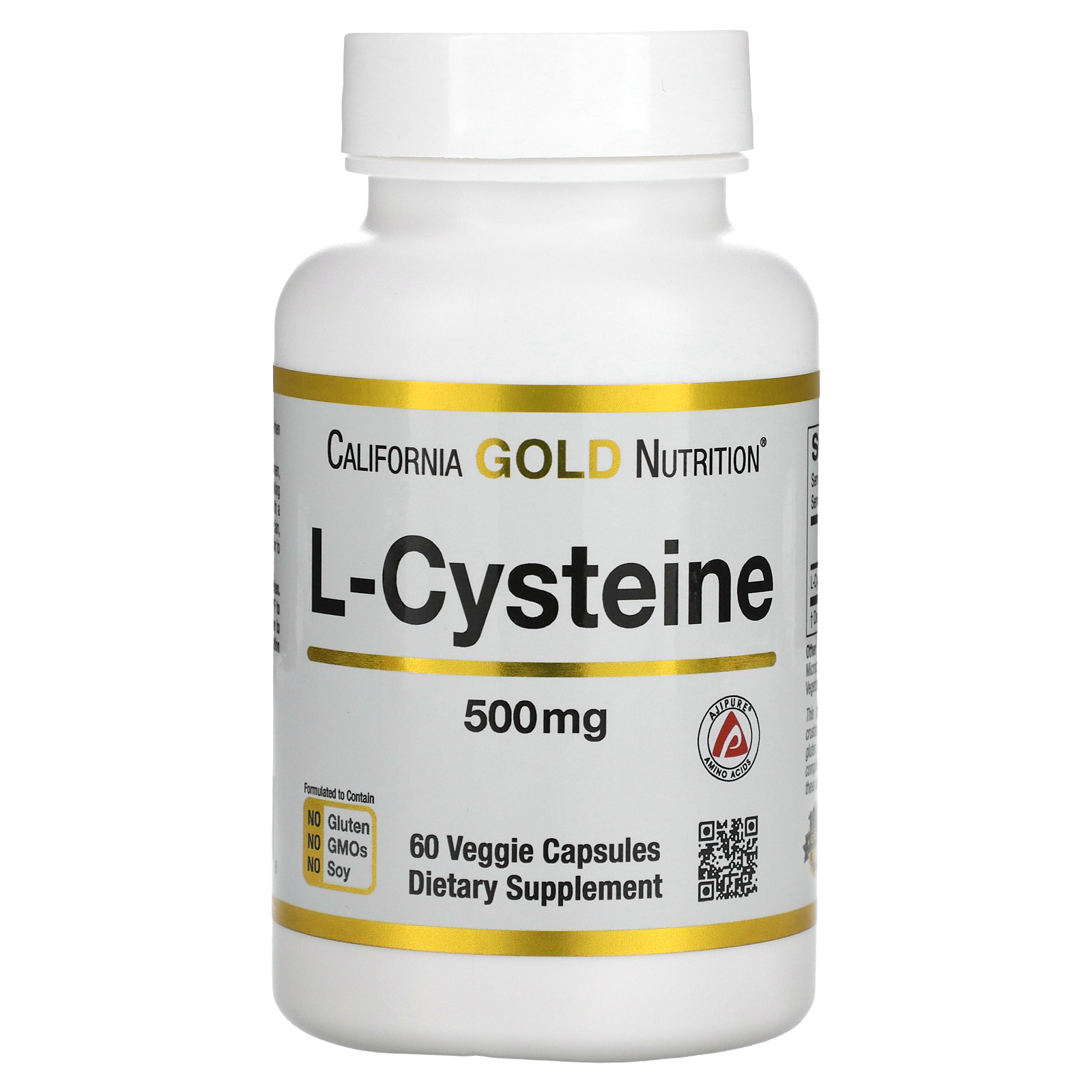 California Gold Nutrition, L-Cysteine, AjiPure, 500 mg, 60 Veggie Capsules