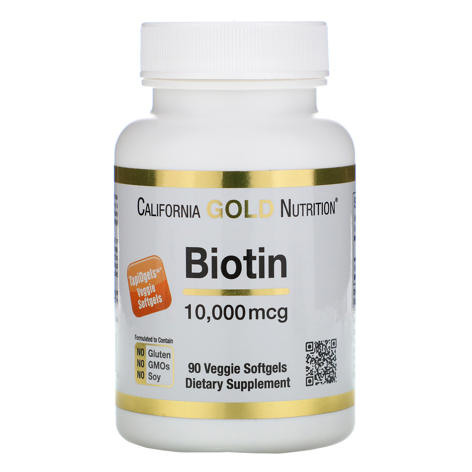 California Gold Nutrition, Biotin, 10,000 mcg, 90 Gélules Végétales - iHerb