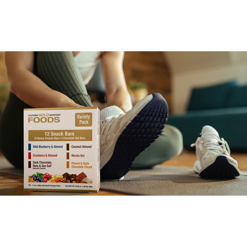 California Gold Nutrition, FOODS, Variety Pack Snack Bars, 12 Bars, 1.4 ...