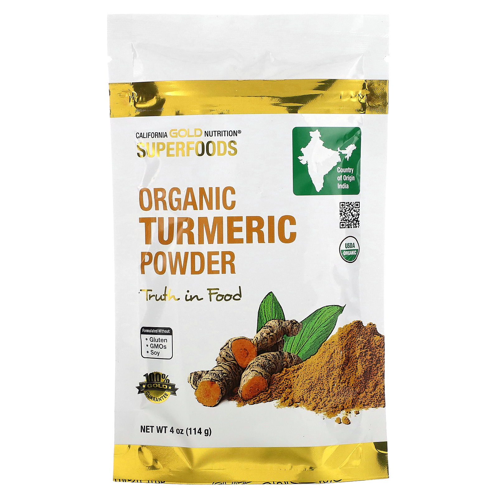 California Gold Nutrition, SUPERFOODS - Organic Turmeric Powder, 4 oz ...