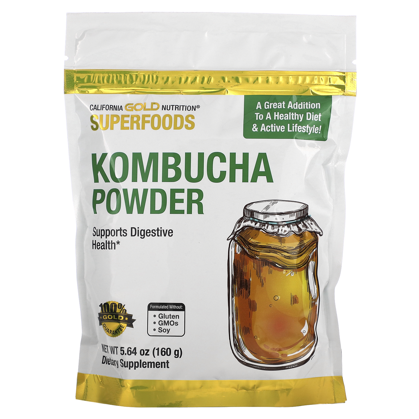 California Gold Nutrition, SUPERFOODS - Kombucha Powder, Unflavored, 5. ...
