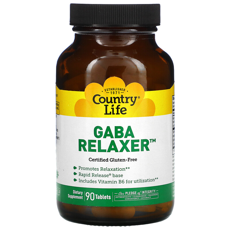 Country Life, GABA Relaxer, 90 Tablets - iHerb
