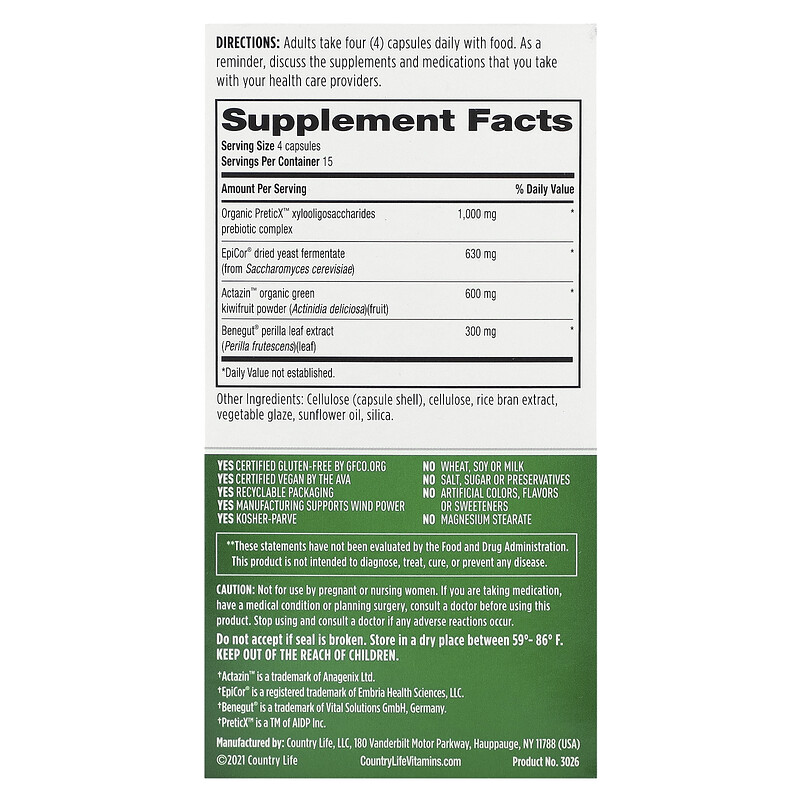 Country Life, Gut Connection, Digestive Balance, 60 Vegan Capsules