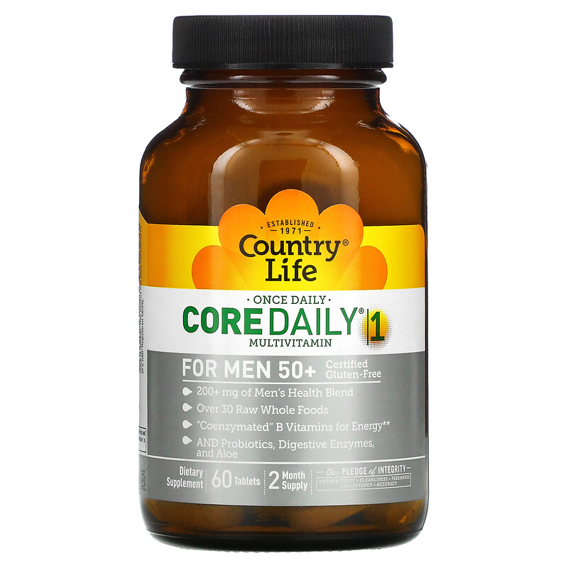 Country Life, Core Daily-1 Multivitamins, Men 50+, 60 Tablets