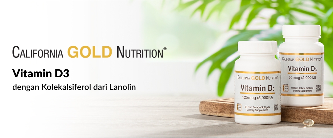 California Gold Nutrition, Vitamin D3, 125 mcg (5.000 IU), 90 Kapsul ...