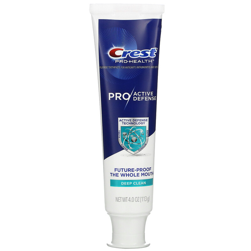 Crest, Pro Health, Pro Active Defense Toothpaste, Deep Clean, 4 oz (113 ...