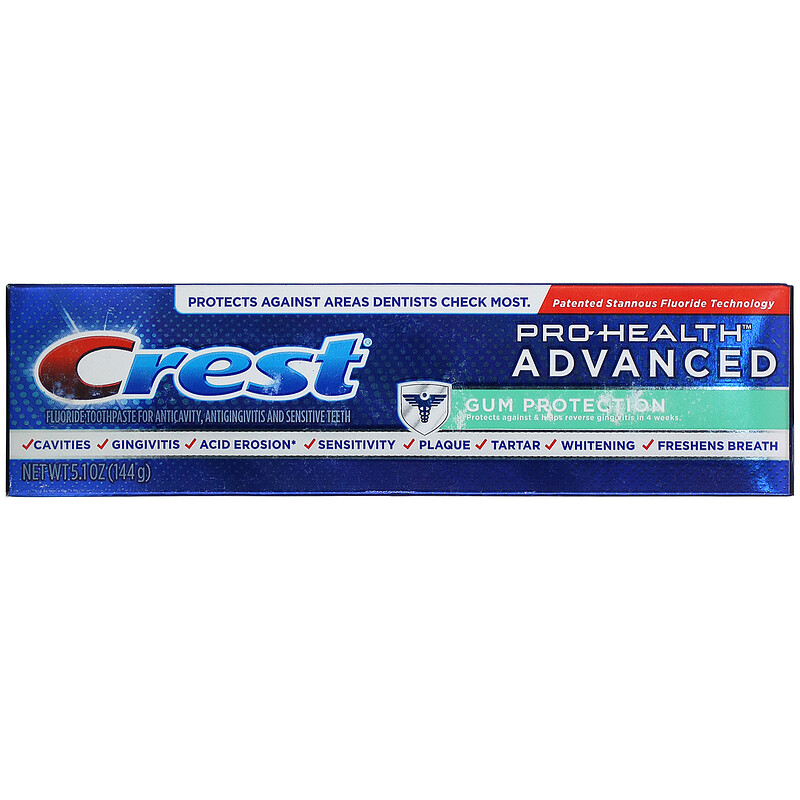 Crest, Pro Health, Advanced Fluoride Toothpaste, Gum Protection, 5.1 oz ...