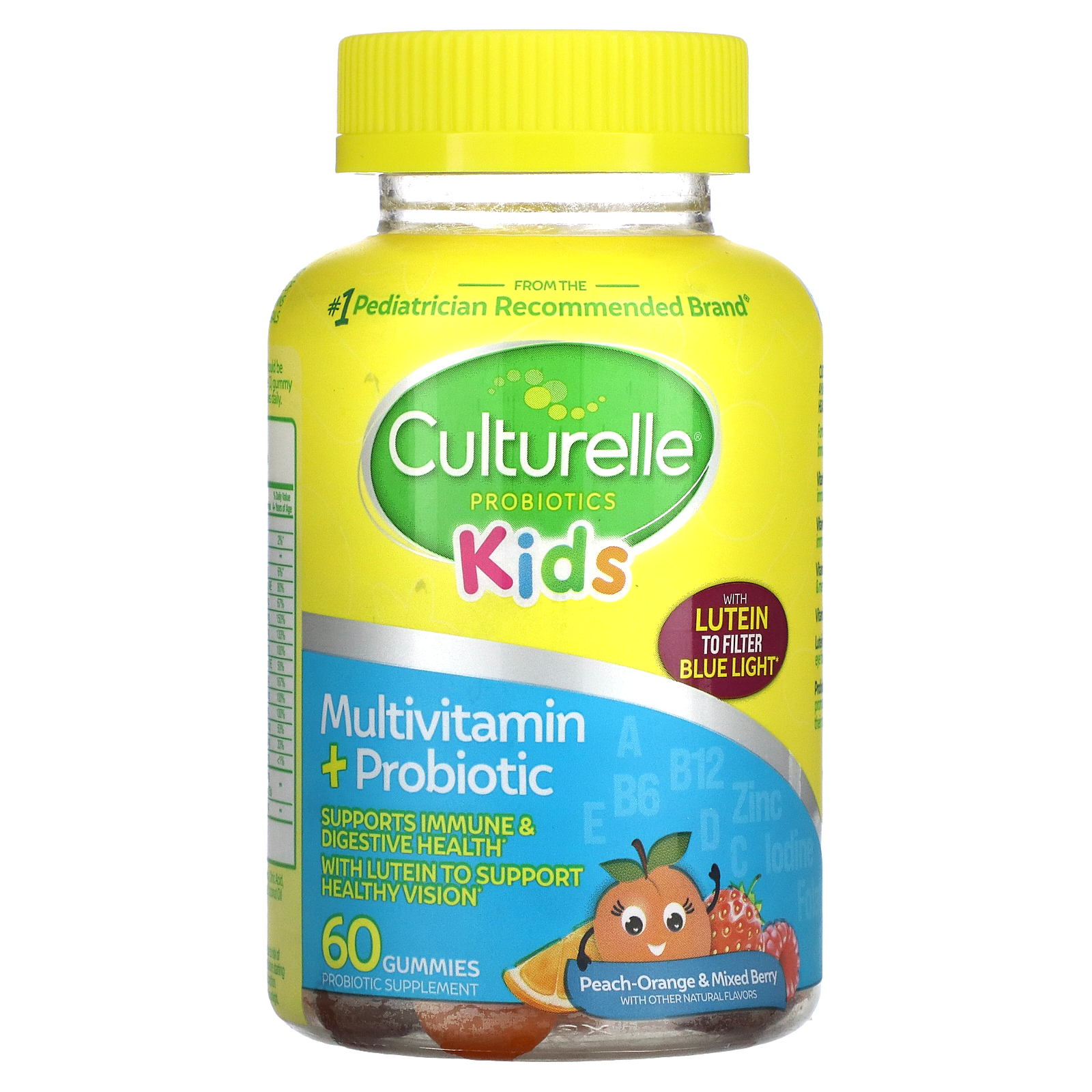 Culturelle, Kids Probiotics, Multivitamin + Probiotic, Peach-Orange ...
