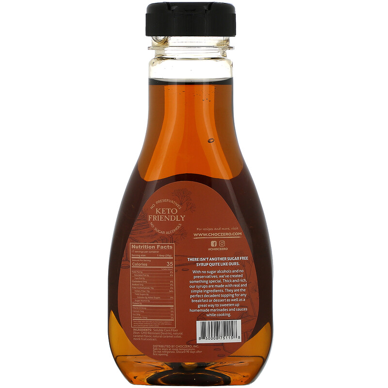 ChocZero, Caramel Syrup, Sugar Free, 12 oz - iHerb