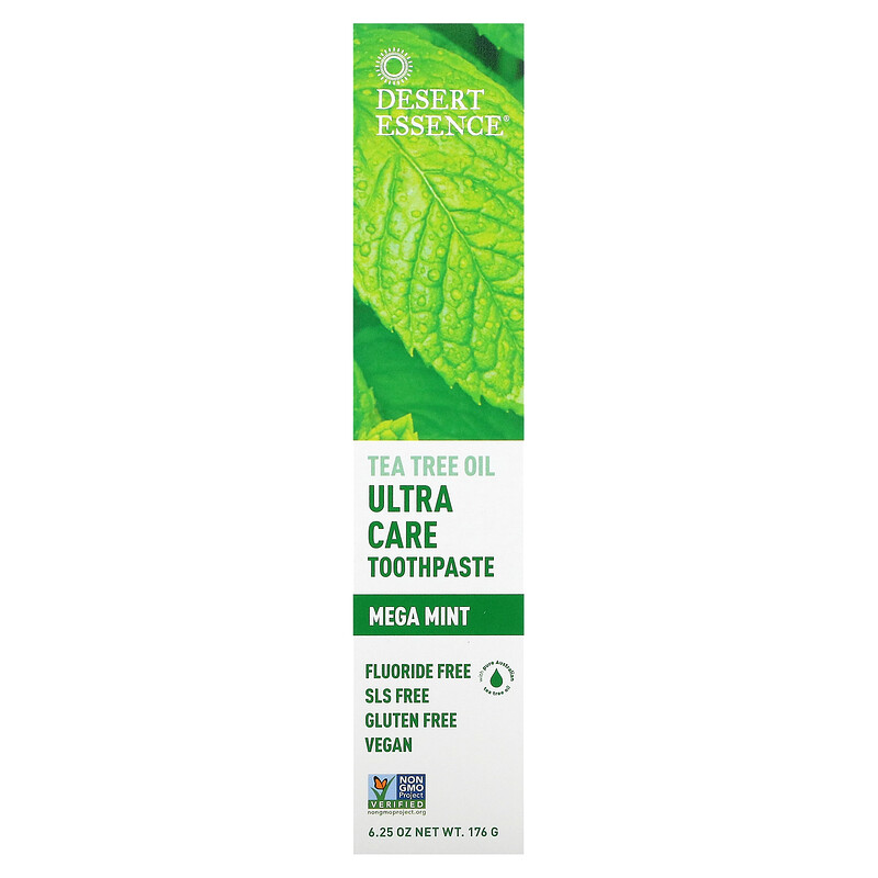 Desert Essence, Tea Tree Oil Ultra Care Toothpaste, Mega Mint, 6.25 oz ...
