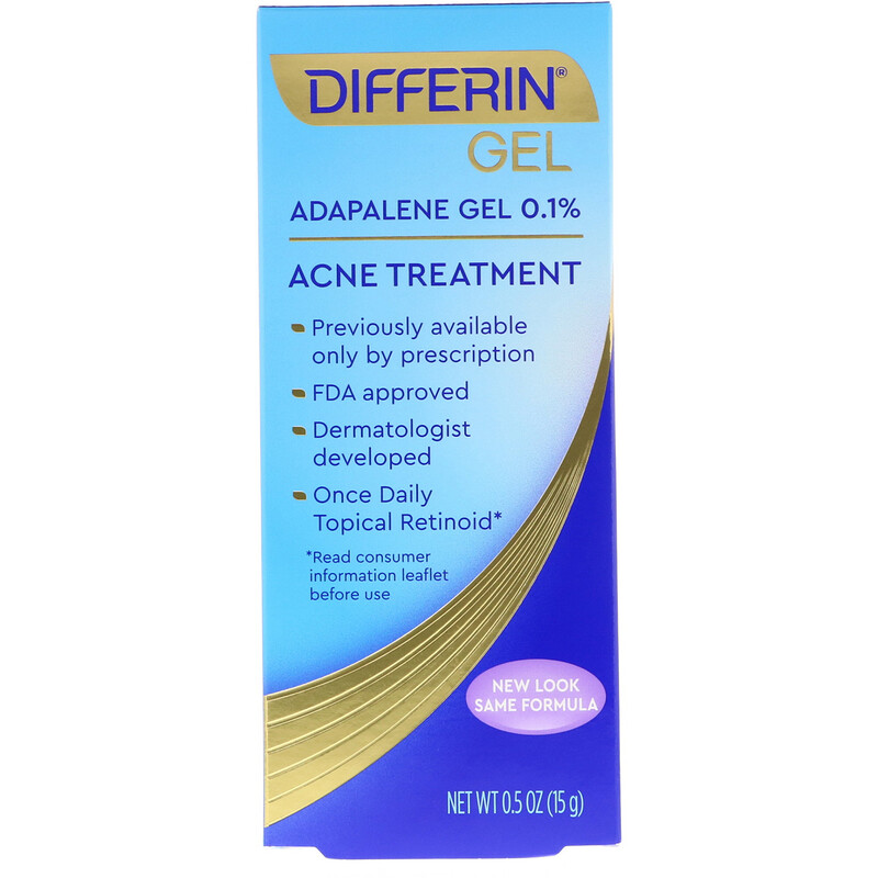 Differin, Gel avec 0,1 % d'adapalène, Traitement contre l'acné, 15 g (0 ...