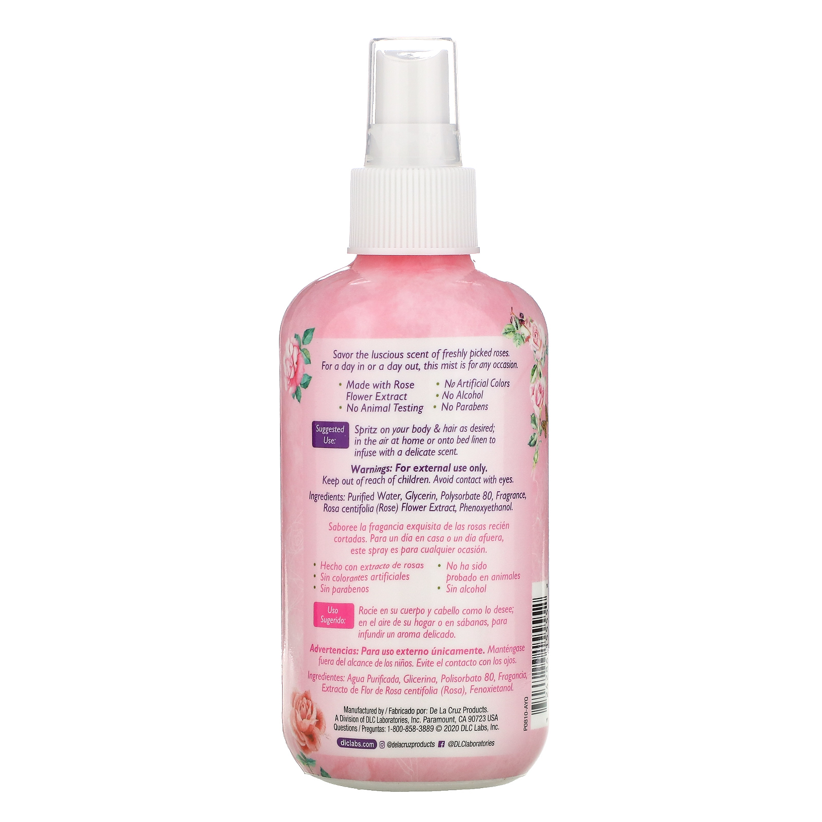 De La Cruz, Rose Water Body Mist, 8 fl oz (236 ml) - iHerb