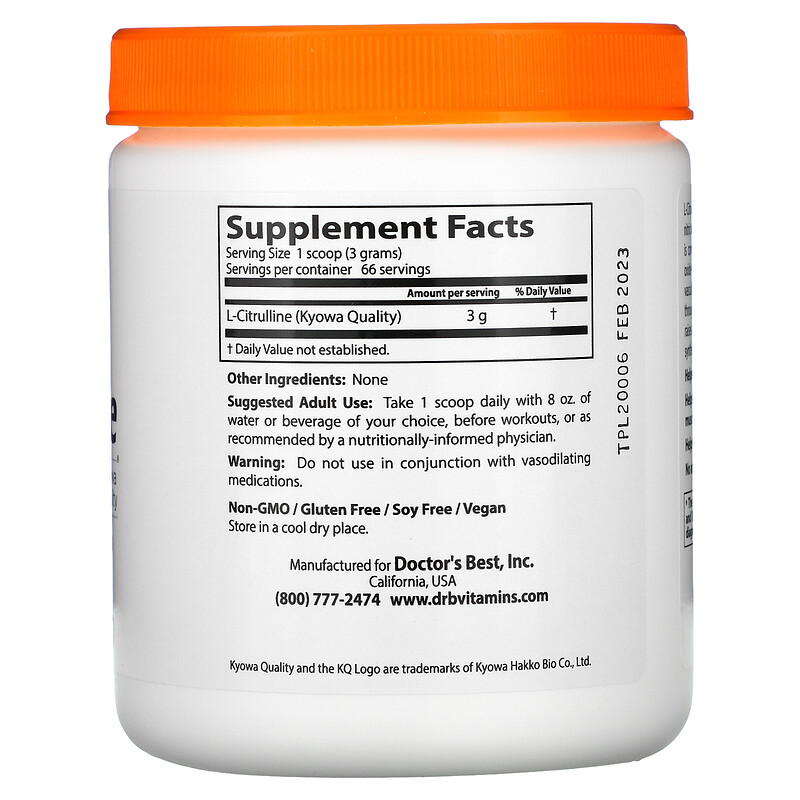 Doctor's Best, L-Citrulline Powder, 7 oz (200 g) - iHerb
