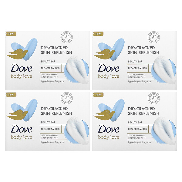 Dove Body Love Beauty Bar Soap Dry Cracked Skin Replenish 2 Bars 3