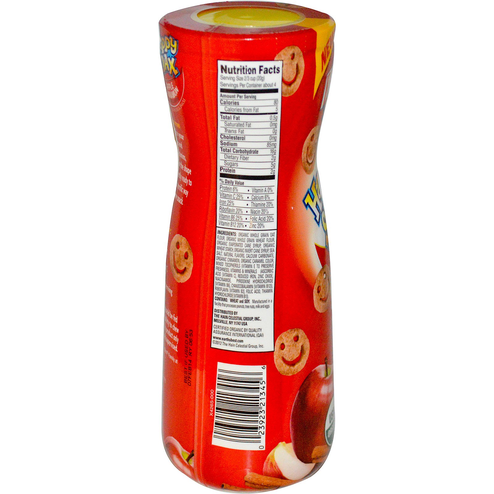Earth's Best, Organic Happy Snax, Whole Grain Cereal Snacks, Apple ...