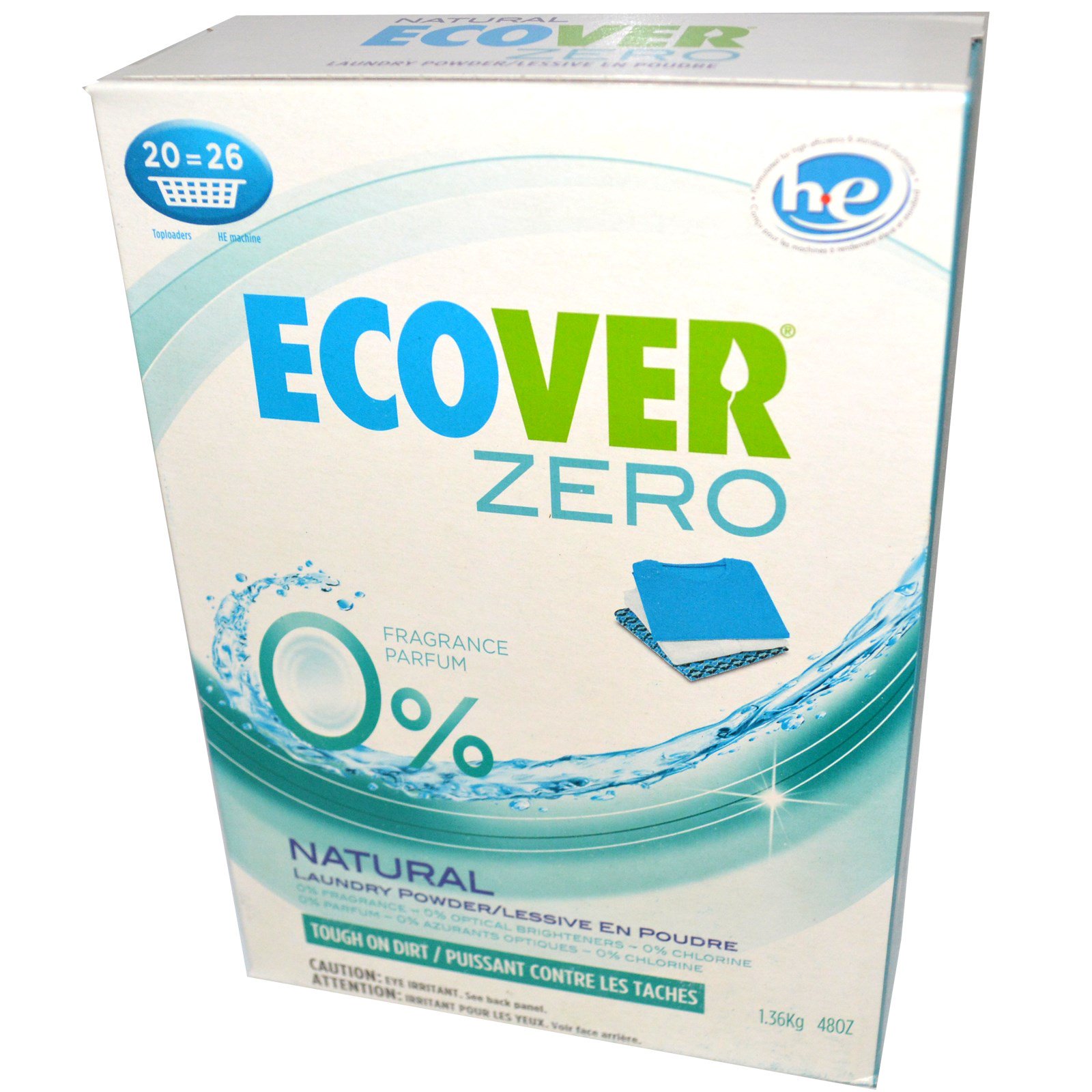 Ecover, Zero, Laundry Powder, 0% Fragrance, 48 oz (1.36 kg) - iHerb.com