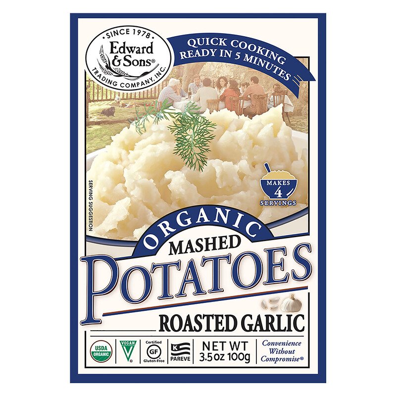 Edward & Sons, Organic Mashed Potatoes, Roasted Garlic, 3.5 oz (100 g ...